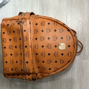 MCM | Bags | Mcm Brown Backpack With Iconic Monogram Design | Poshmark